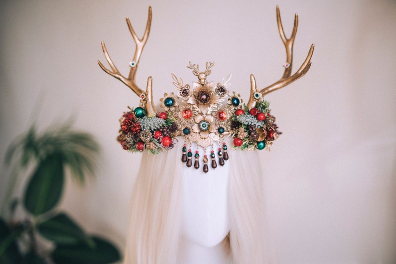Reindeer Headband Xmas Party Christmas Flower Crown Halo - Etsy