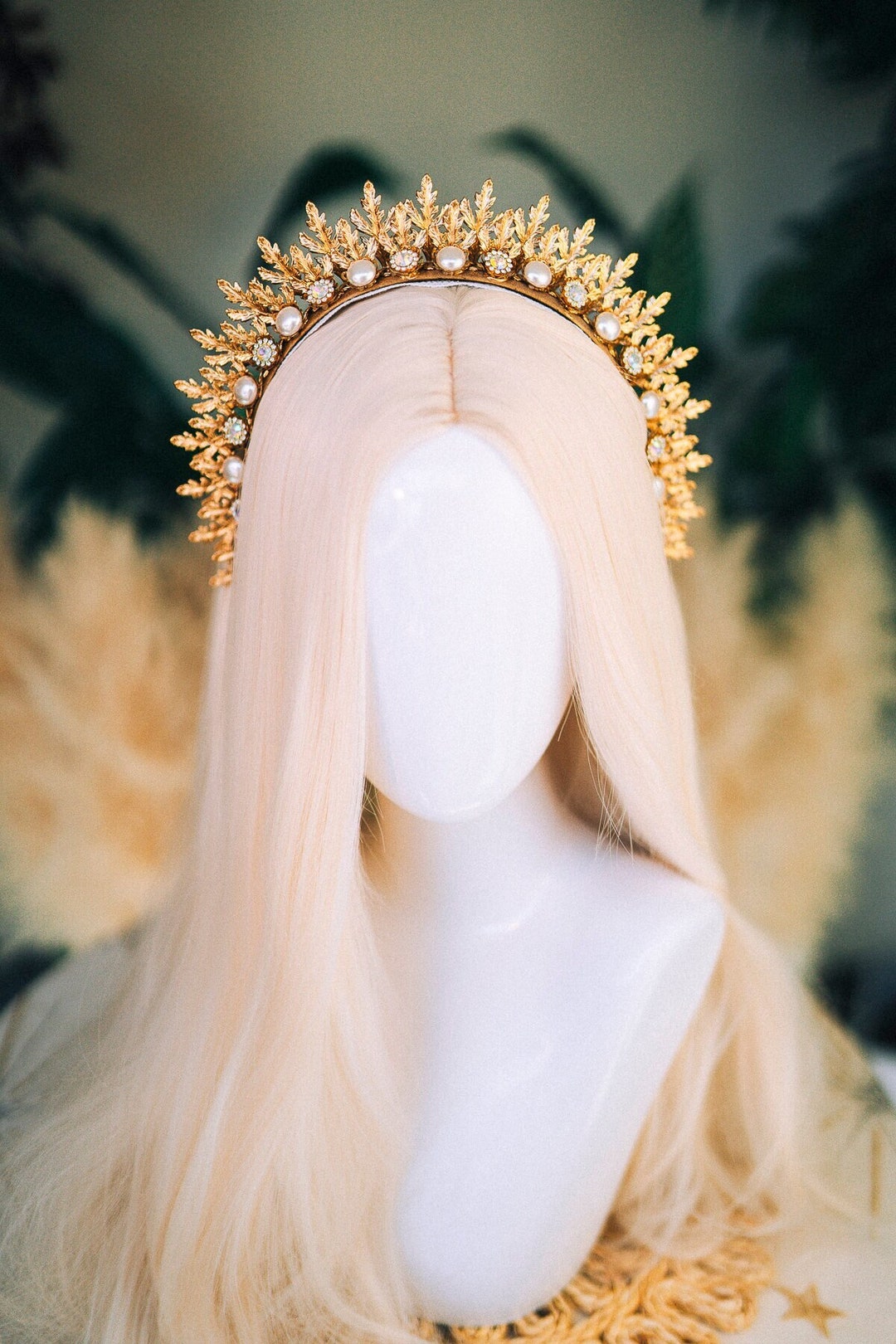 Gold Halo Crown Festival Headpiece Wedding Tiara Bridal Headpiece ...