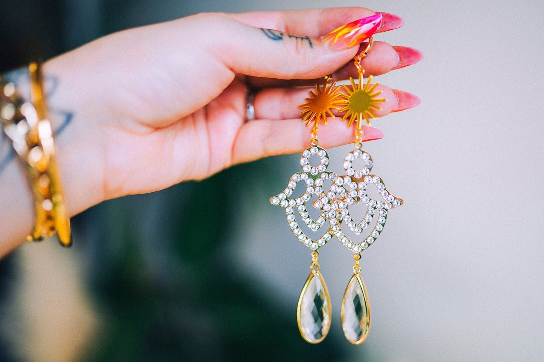 Celestial Earrings, Festival Earrings, Gold Sun Earrings, Celestial Sun ...