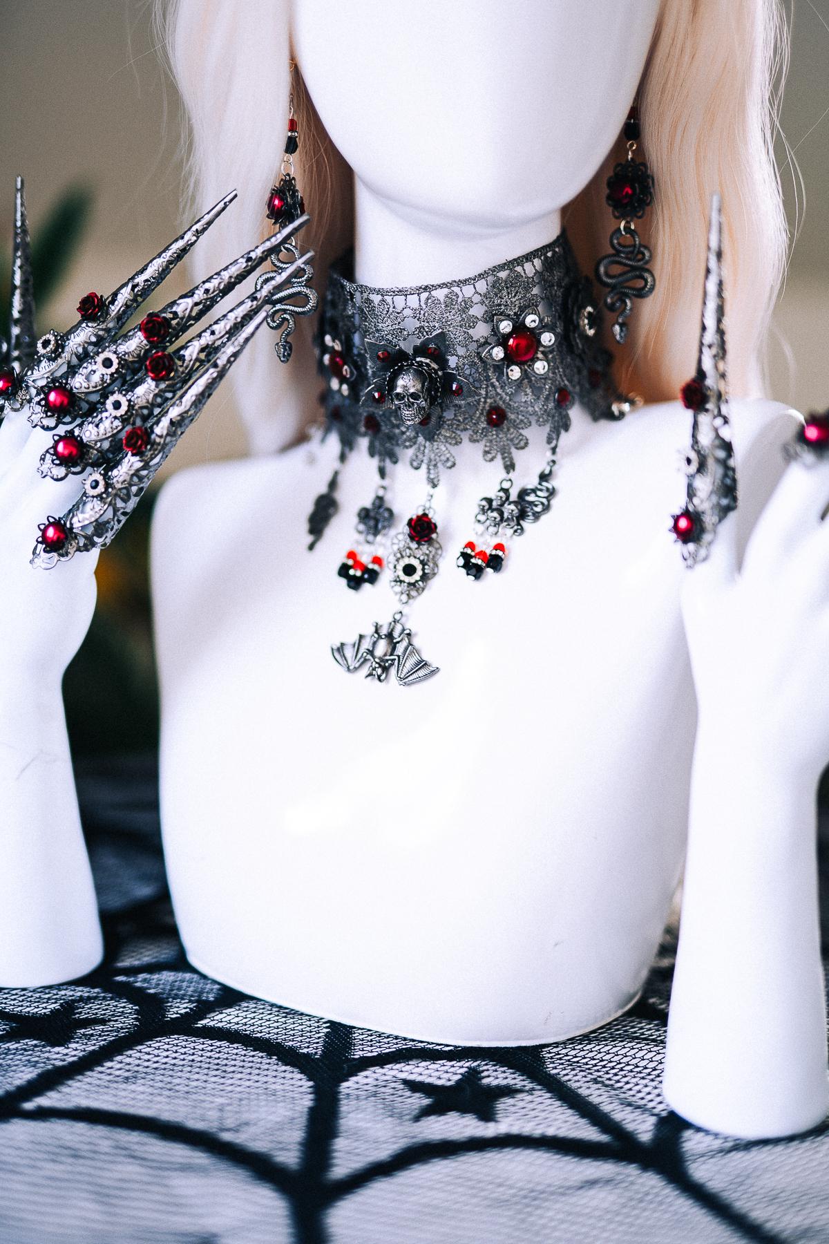 Vampire Queen Crown: Gothic Bat, Skull, Red Rose Tiara - Etsy