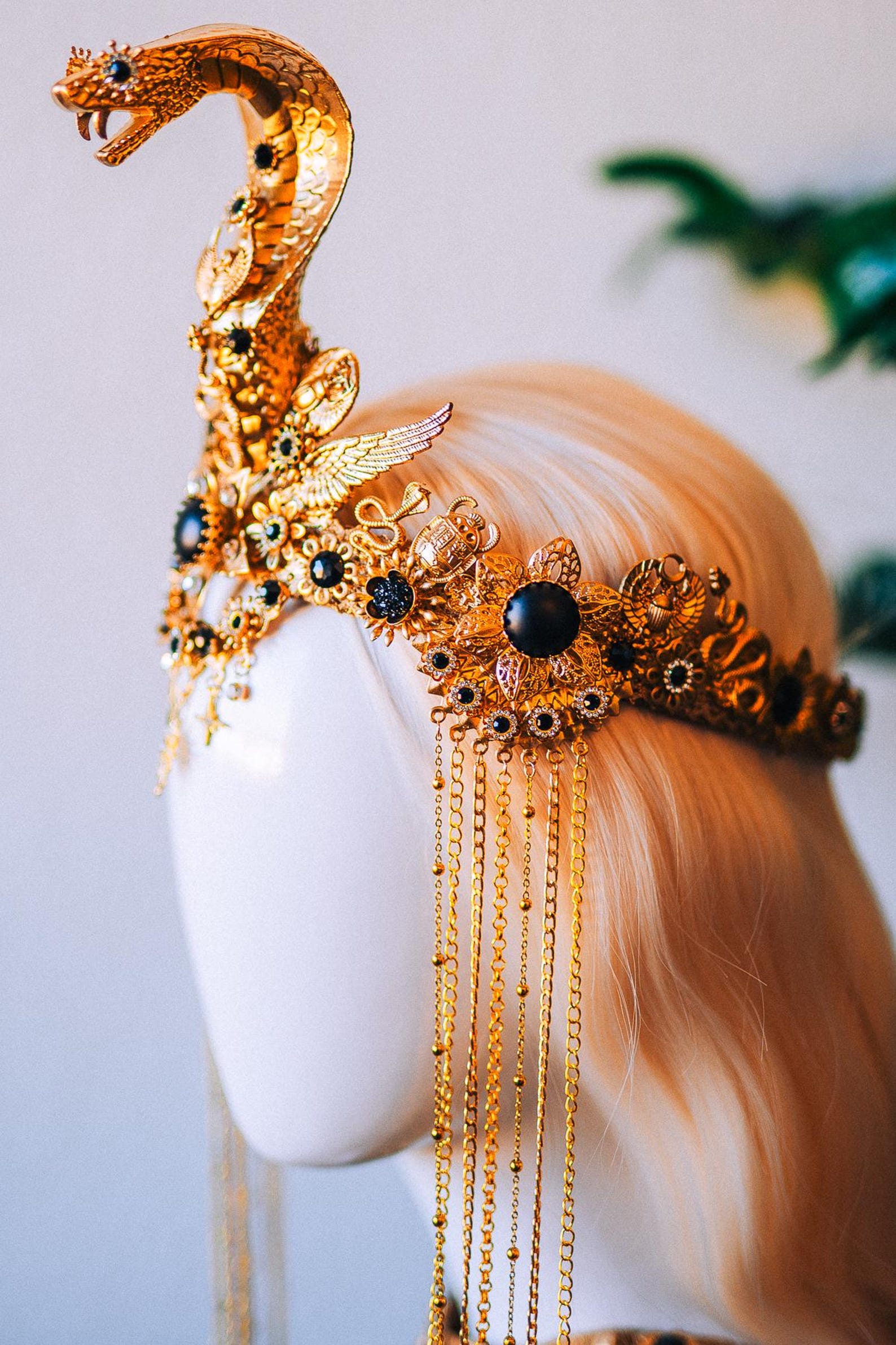 Cleopatra Royal Cobra Headdress Egyptian Goddess Crown - Etsy