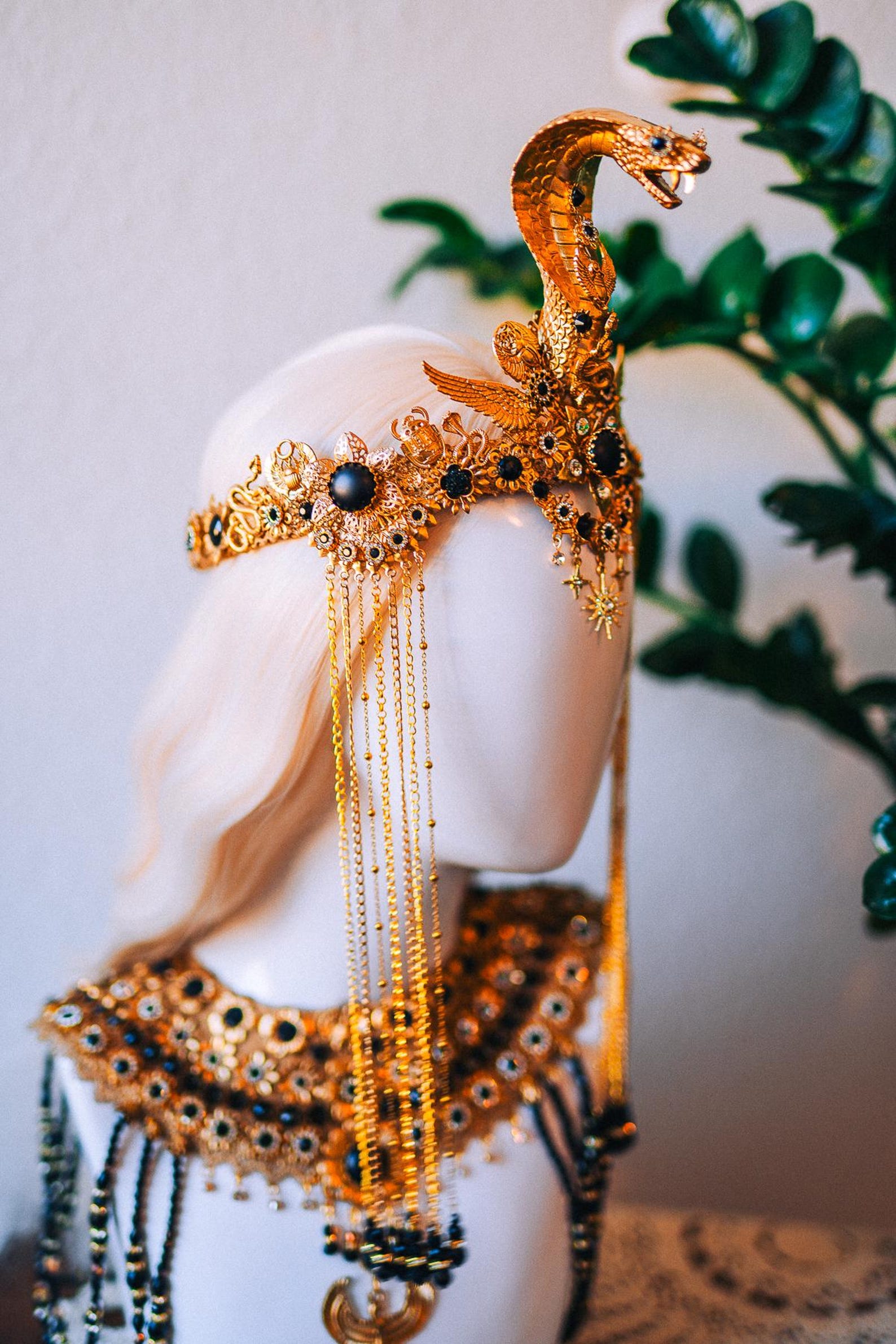 Cleopatra Royal Cobra Headdress Egyptian Goddess Crown - Etsy
