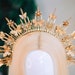 Gold Halo Crown, Wedding Headpiece, Wedding Crown, Bridal Headpiece ...