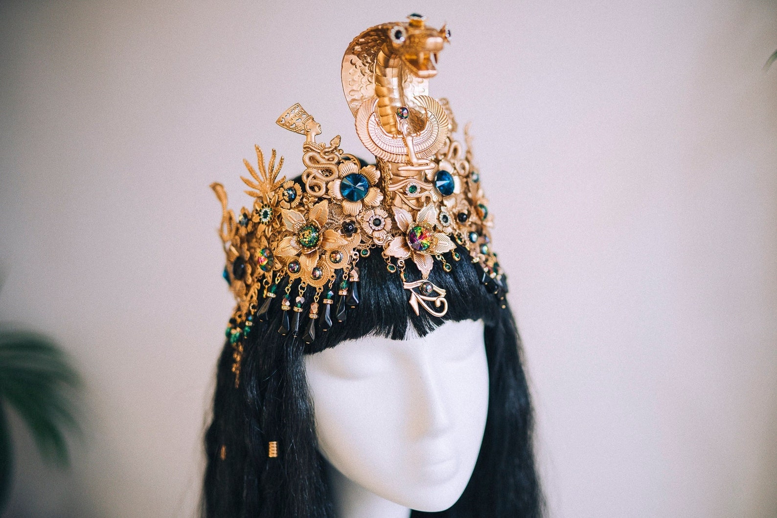 Royal Serpent Cleopatra Crown Egyptian Headpiece Costume Tiara - Etsy