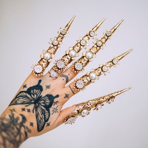 Gold Finger Jewellery 1 Piece, Gold Bracelet, Nails Jewellery ...