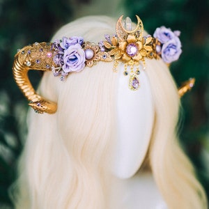 Aries Crown Zodiac Signs Jewellery Fairy Crown Gold Horns Headpiece ...