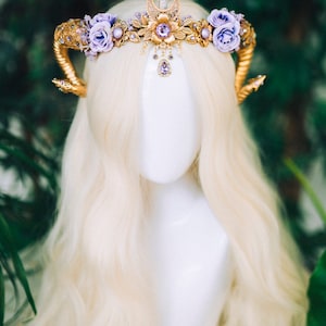 Aries Crown Zodiac Signs Jewellery Fairy Crown Gold Horns Headpiece ...
