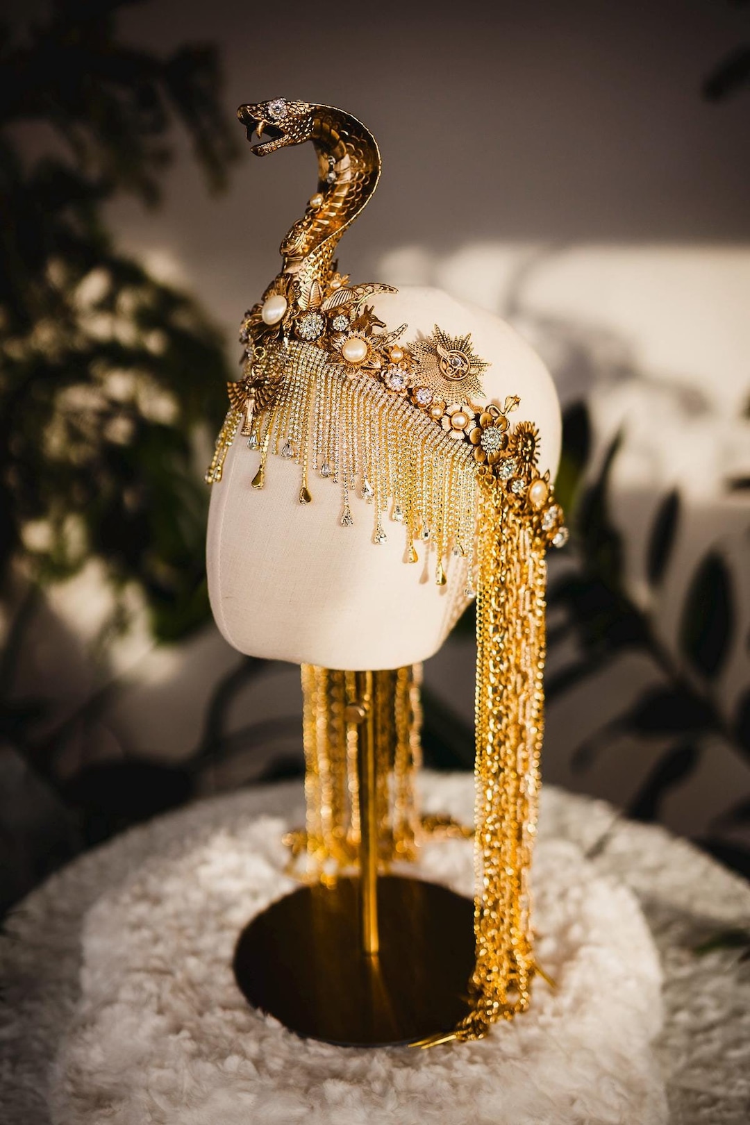 Cleopatra Crown, Egyptian Gold Crown, Crystal Cleopatra Crown, Festival ...