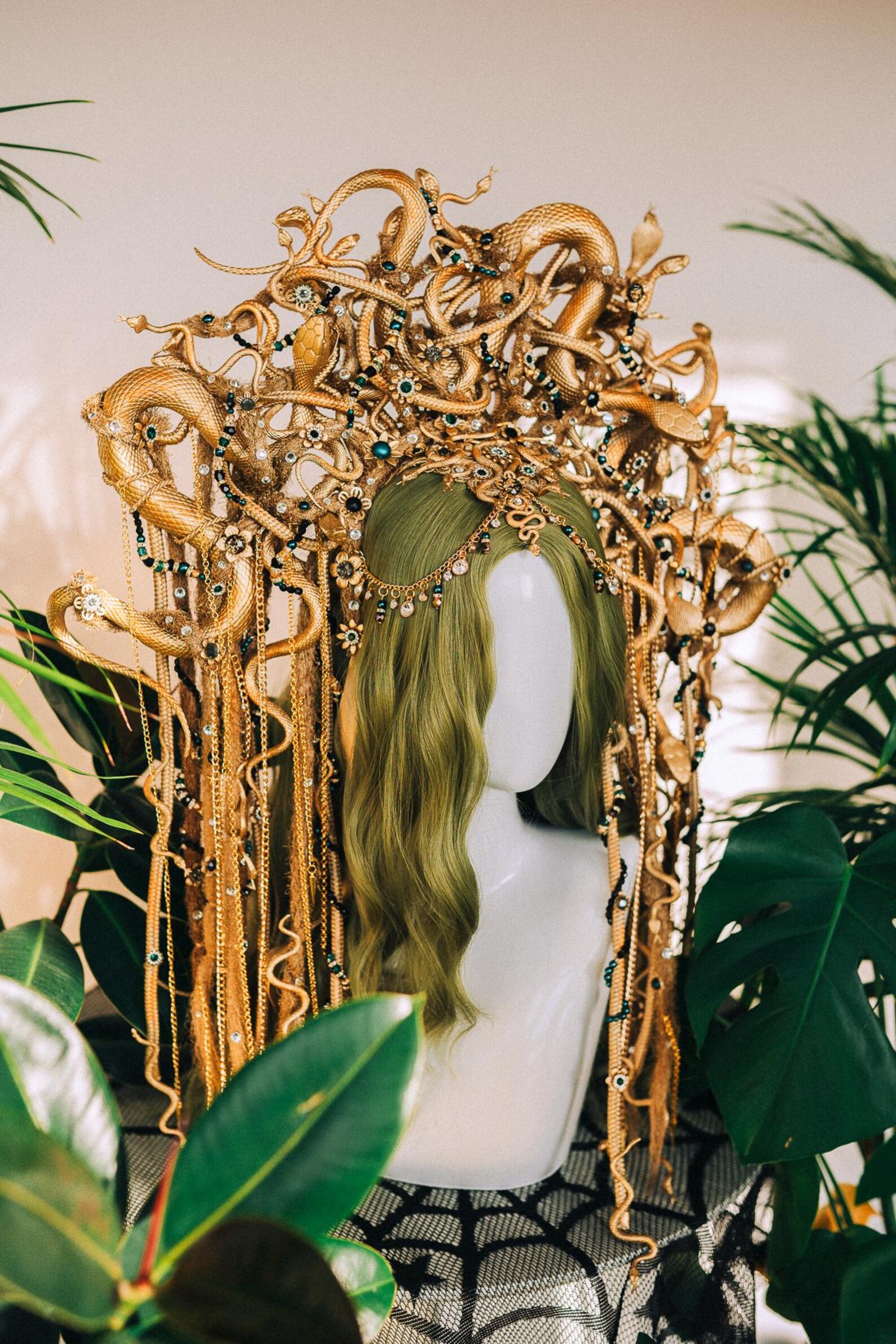 Medusa Halo Crown Gold Snake Headpiece Gorgon Queen Costume Tiara - Etsy
