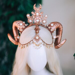 Rose Gold Aries Crown, Aries Zodiac Signs, Zodiac Jewellery, Aries ...