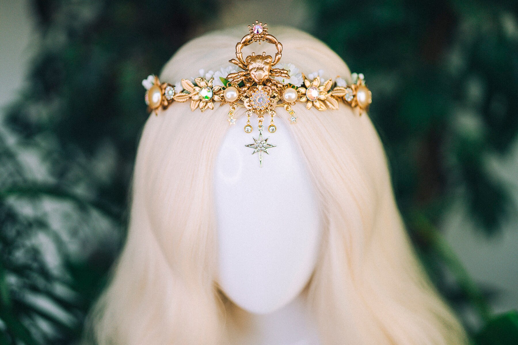 Cancer Zodiac Crown, Gold Crab Headband, Birthday Tiara - Etsy