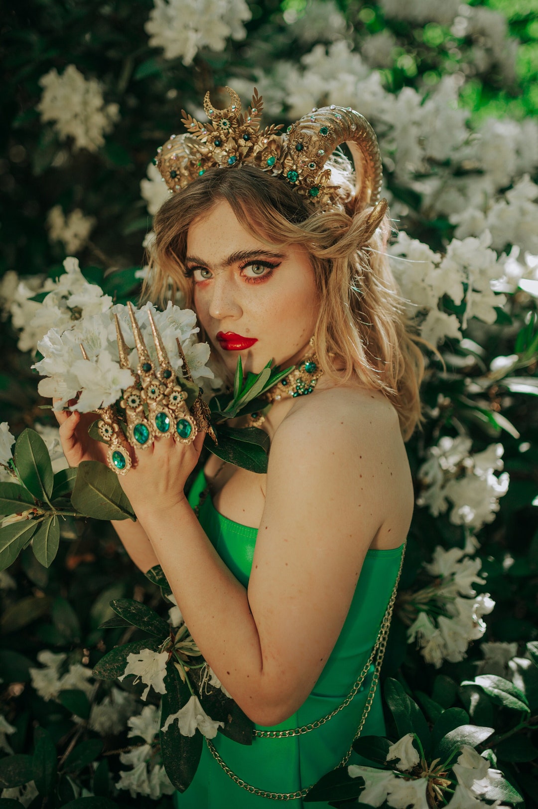 Aries Crown Zodiac Signs Celestial Headband Festival Fashion Gold Horns ...