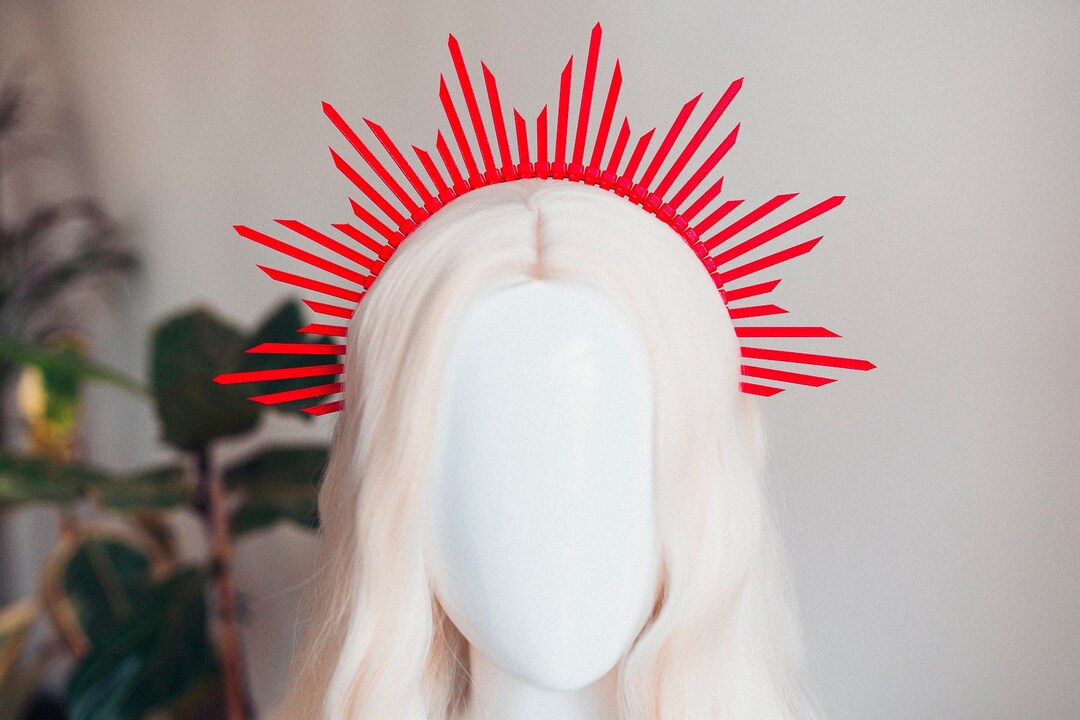 Red Festival Halo Crown, Rave Headpiece, Costume Headband, Carnival ...