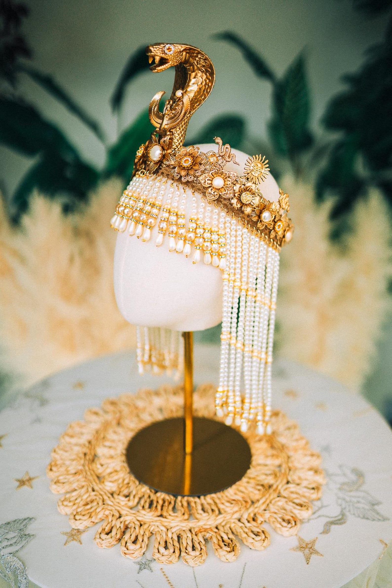 Gold Cobra Cleopatra Crown Egyptian Headdress Costume Tiara - Etsy