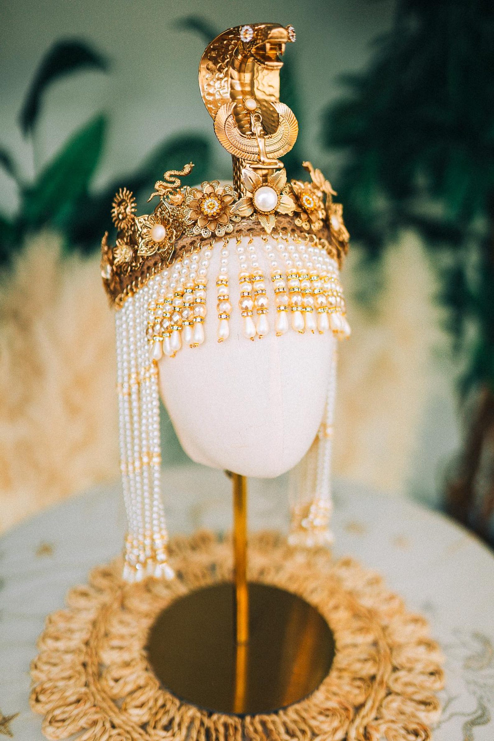 Gold Cobra Cleopatra Crown Egyptian Headdress Costume Tiara - Etsy