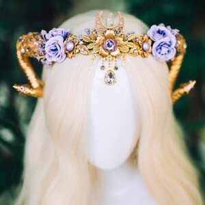 Aries Crown Zodiac Signs Jewellery Fairy Crown Gold Horns Headpiece ...