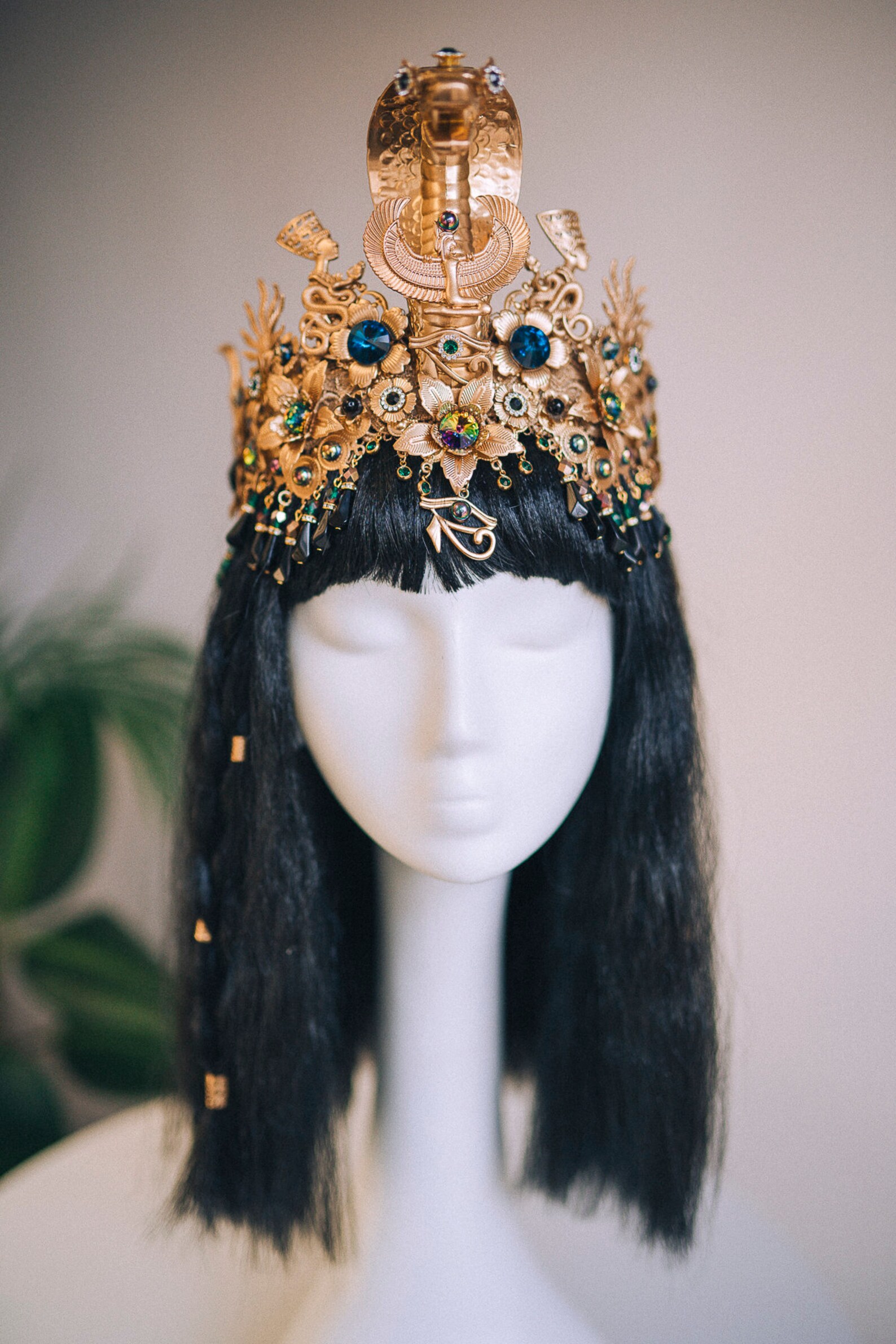 Royal Serpent Cleopatra Crown Egyptian Headpiece Costume Tiara - Etsy