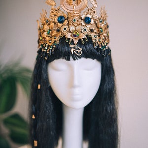 Royal Serpent Cleopatra Crown Egyptian Headpiece Costume Tiara - Etsy