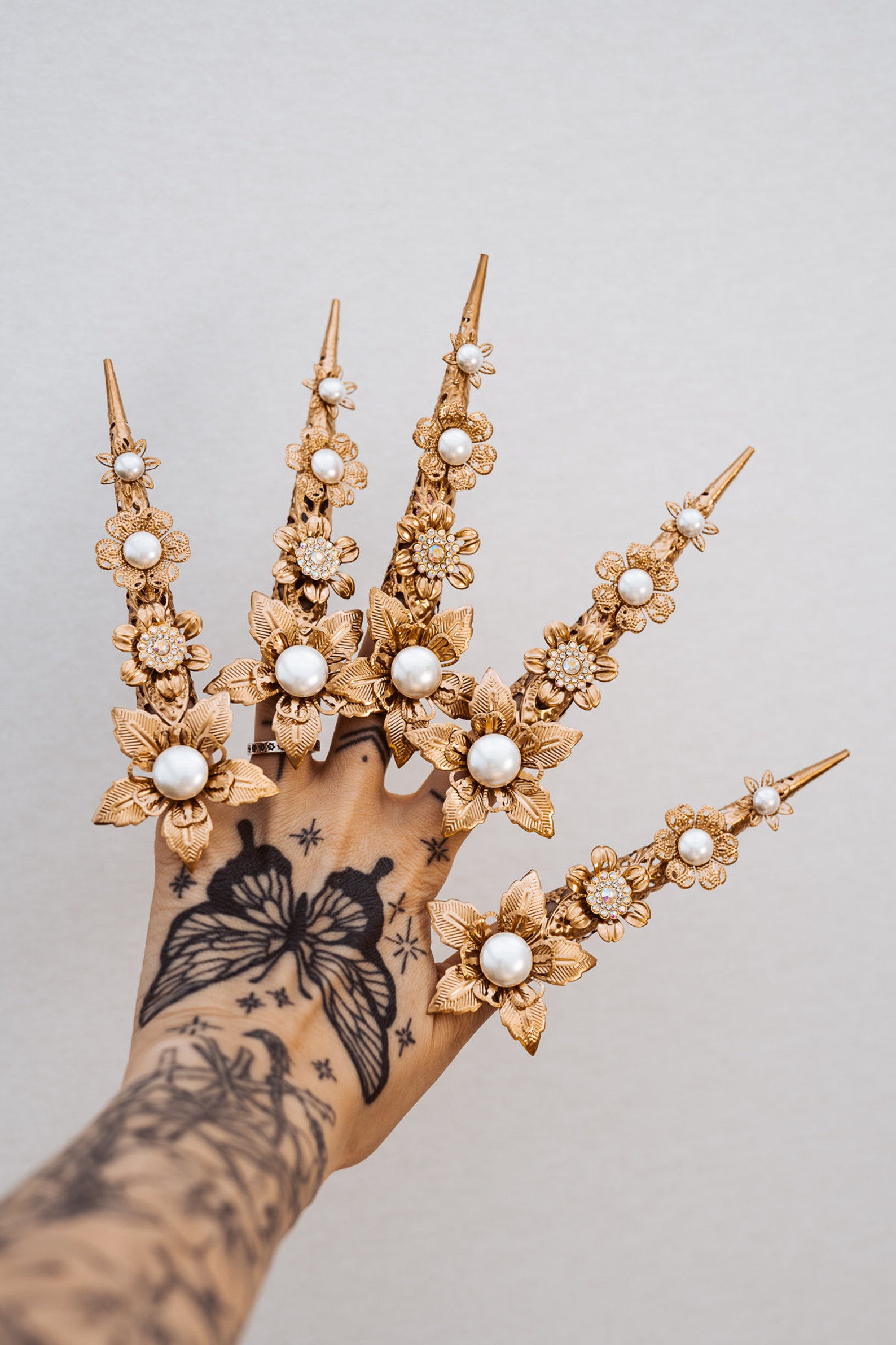 Gold Finger Claw 1 Piece Gold Bracelet Nails Jewellery - Etsy