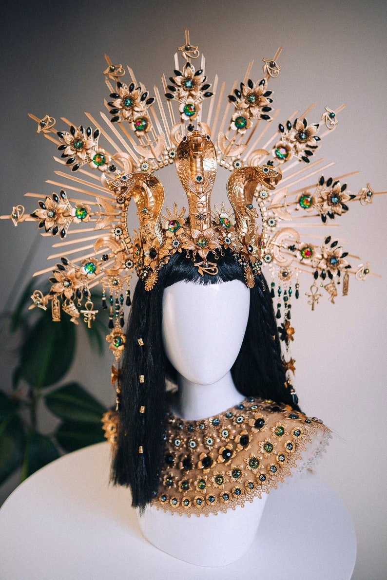 Cleopatra Regal Serpent Goddess Collar Necklace Egyptian Queen ...