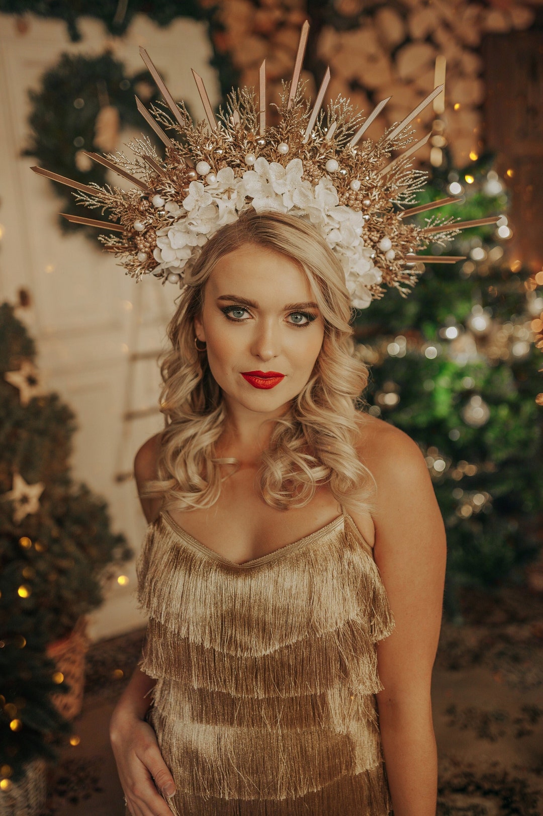 Christmas Halo Headband Xmas Christmas Flower Crown Halo Merry ...