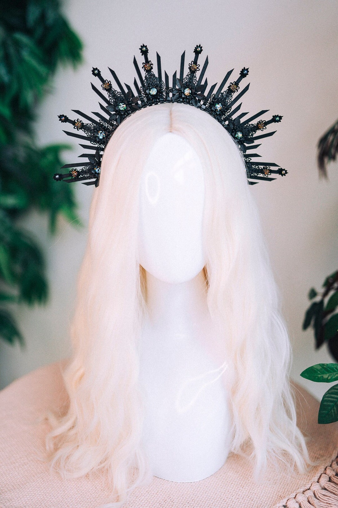 Black Halo Crown, Day of the Dead, Halloween Crown, Halloween Costume ...