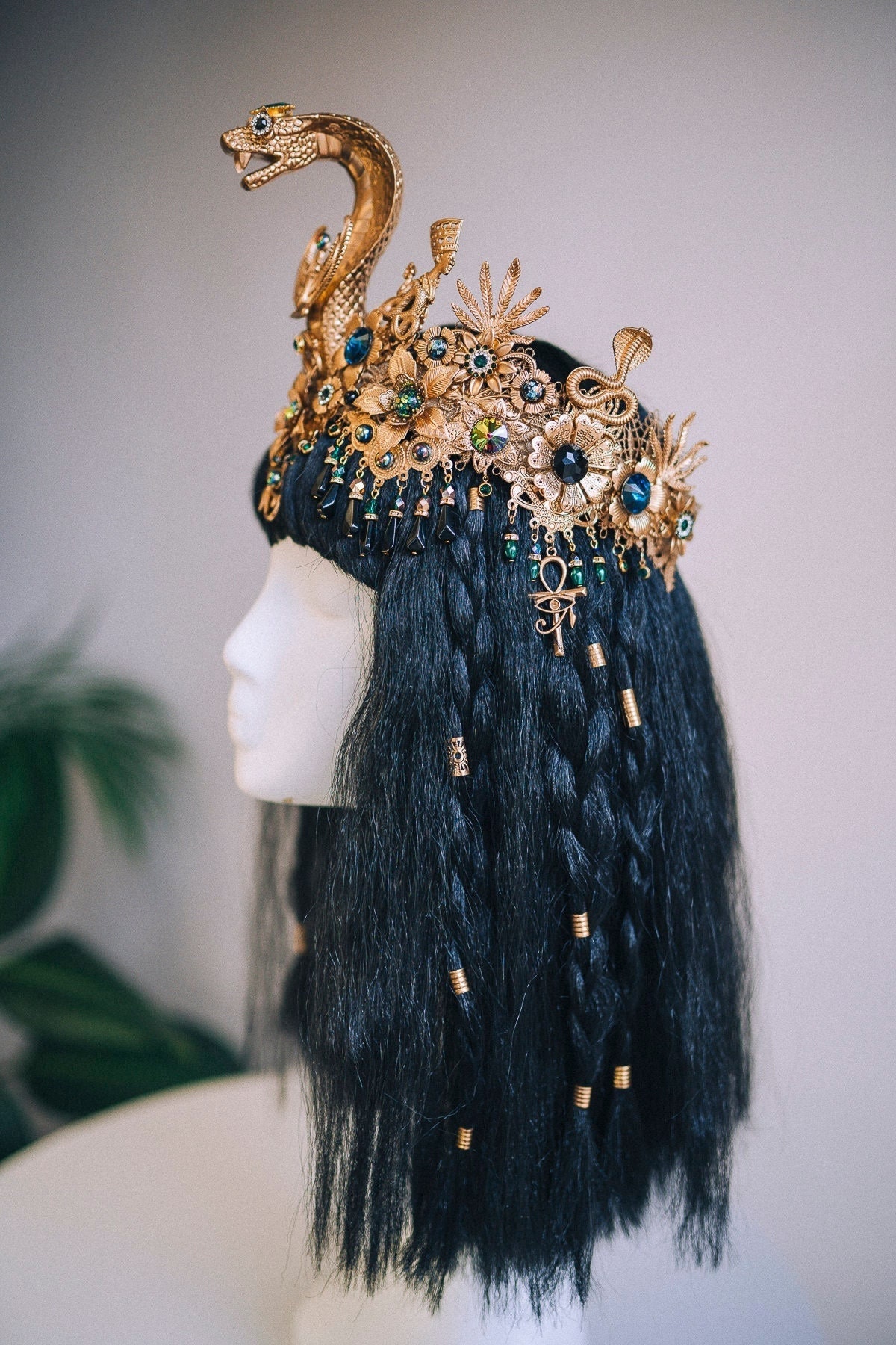 Royal Serpent Cleopatra Crown Egyptian Headpiece Costume Tiara - Etsy