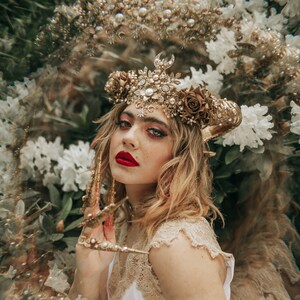 Aries Crown Zodiac Signs Celestial Headband Festival Fashion Gold Horns ...