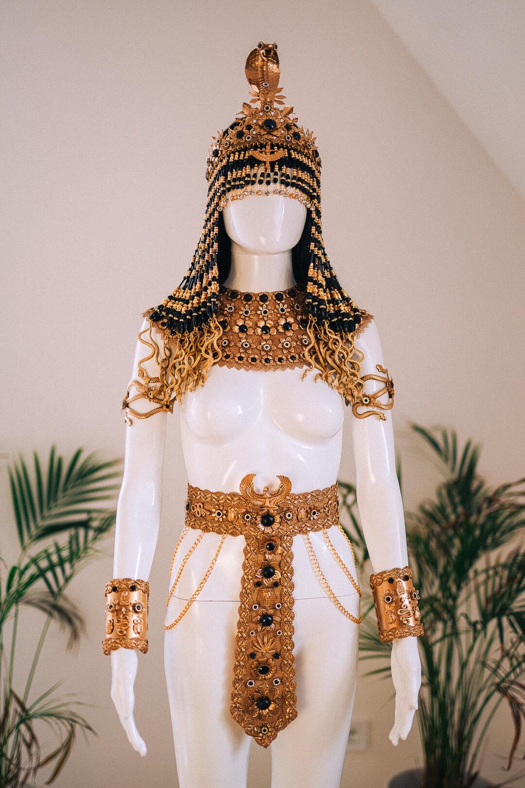Cleopatra Black Pearl Goddess Belt Egyptian Solar Waistpiece - Etsy