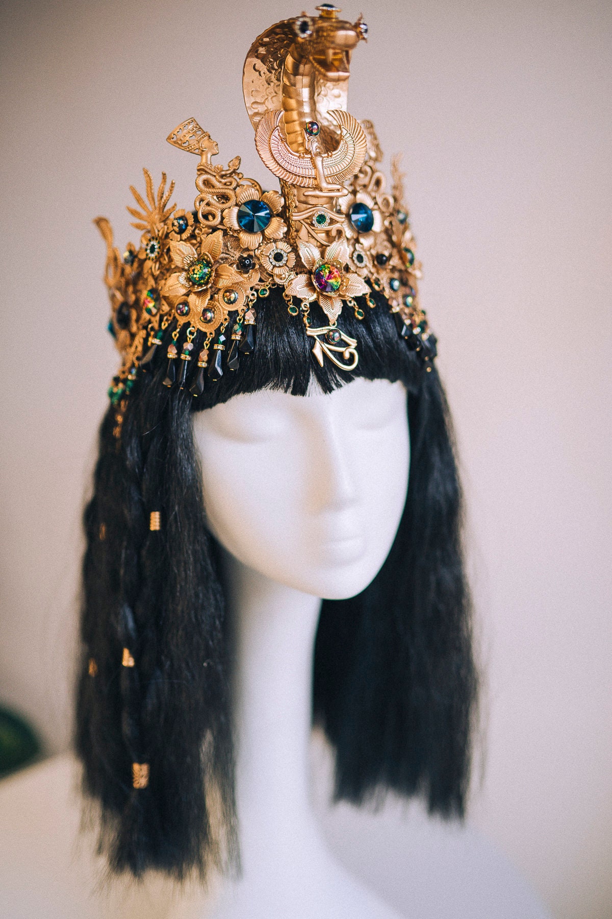 Royal Serpent Cleopatra Crown Egyptian Headpiece Costume Tiara - Etsy