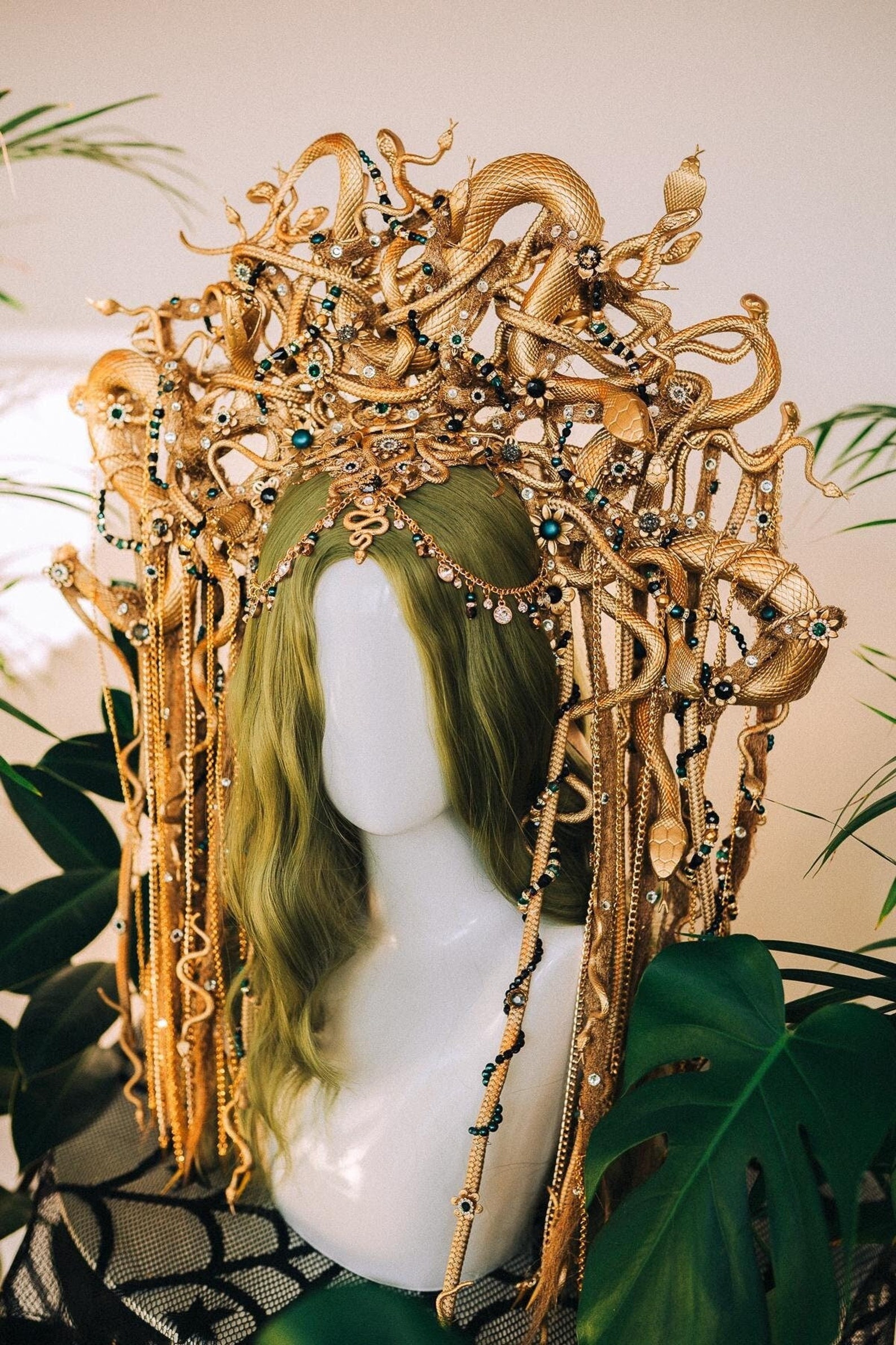 Medusa Halo Crown Gold Snake Headpiece Gorgon Queen Costume Tiara - Etsy