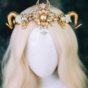 Aries Crown Zodiac Signs Jewellery Fairy Crown Gold Horns Headpiece ...
