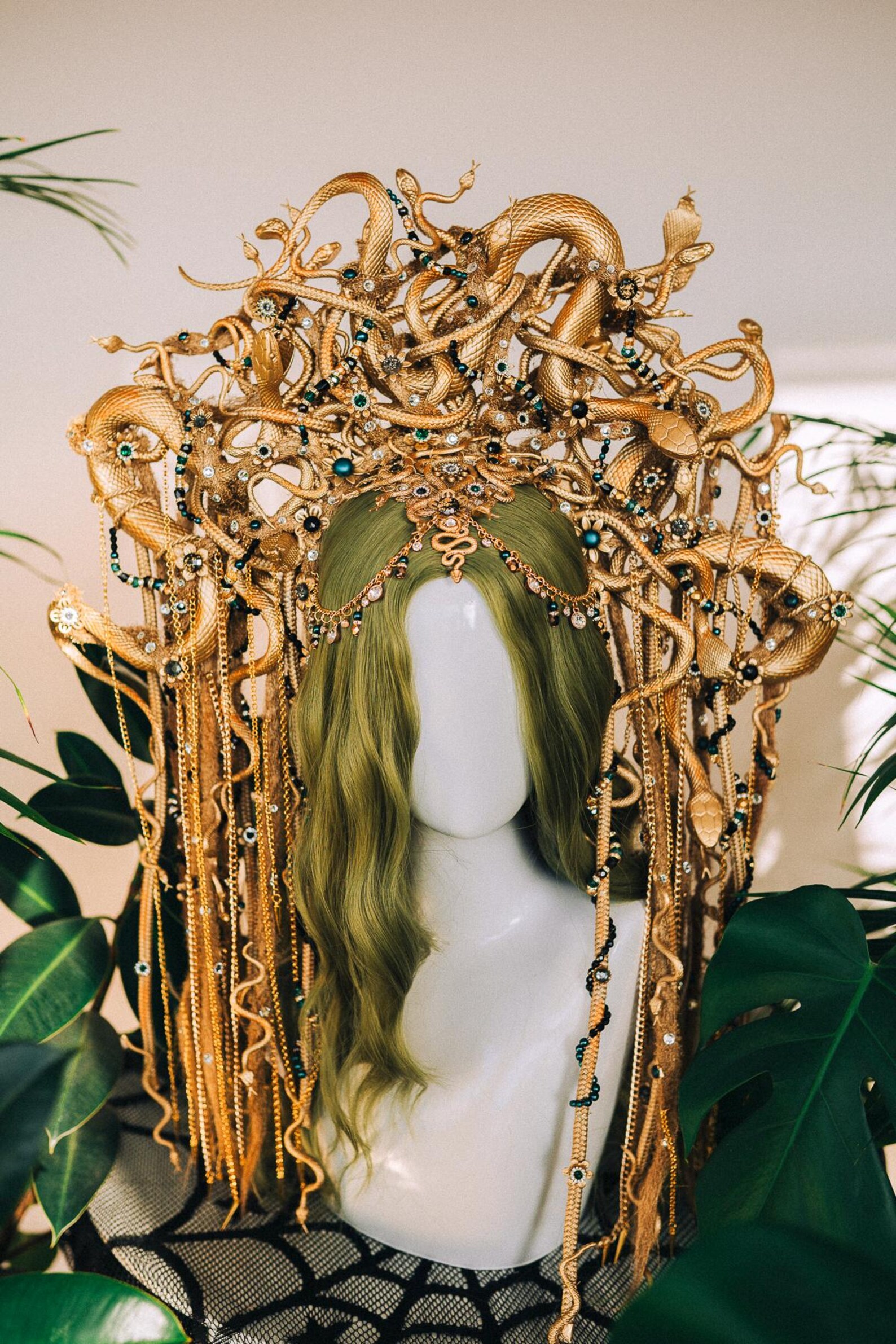 Medusa Halo Crown Gold Snake Headpiece Gorgon Queen Costume Tiara - Etsy
