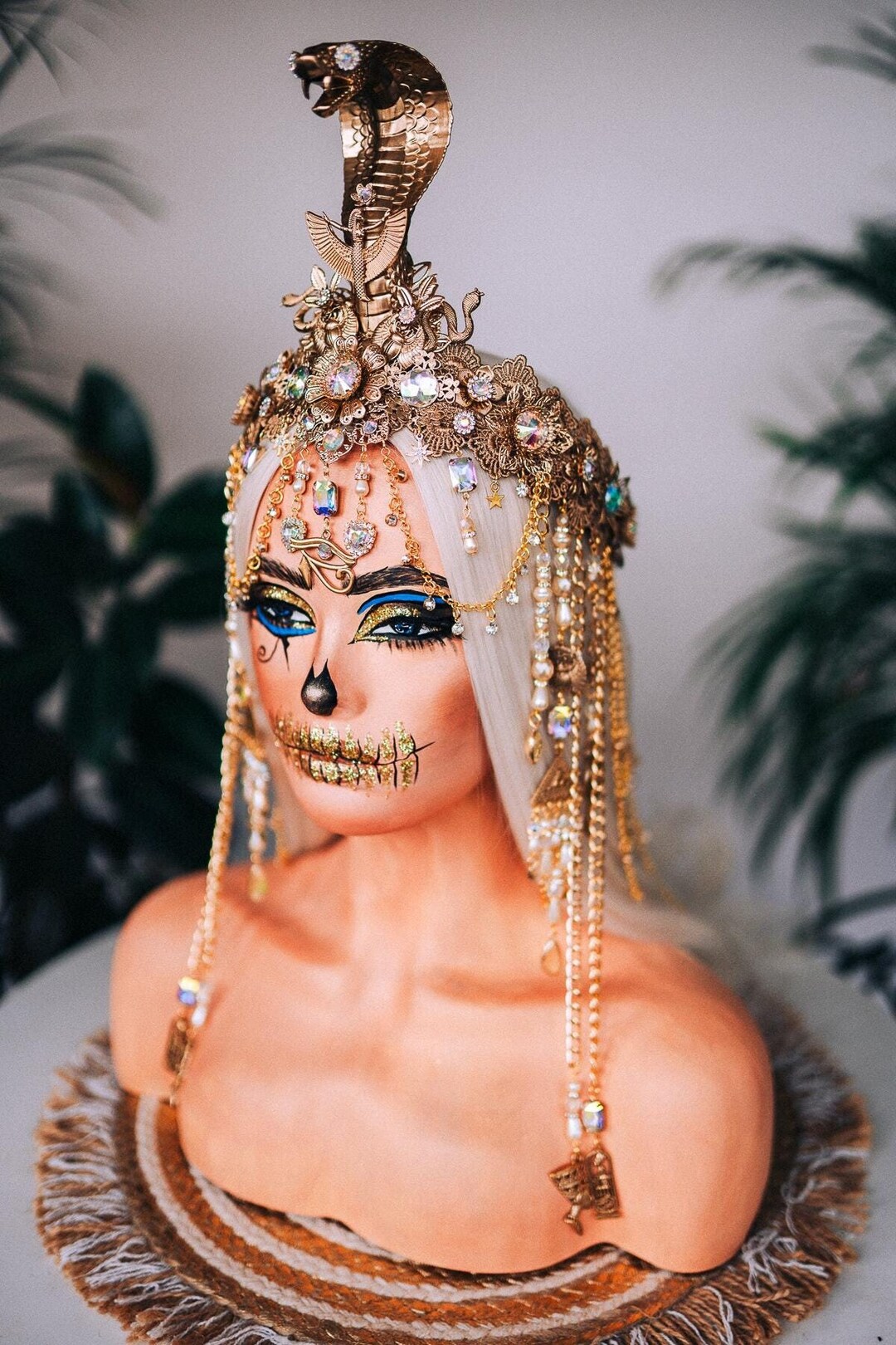 Cleopatra Cobra Crown, Egyptian Queen Crown, Gold Festival Crown ...