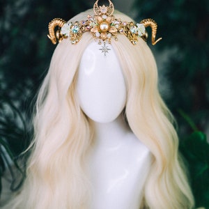 Aries Crown Zodiac Signs Jewellery Fairy Crown Gold Horns Headpiece ...