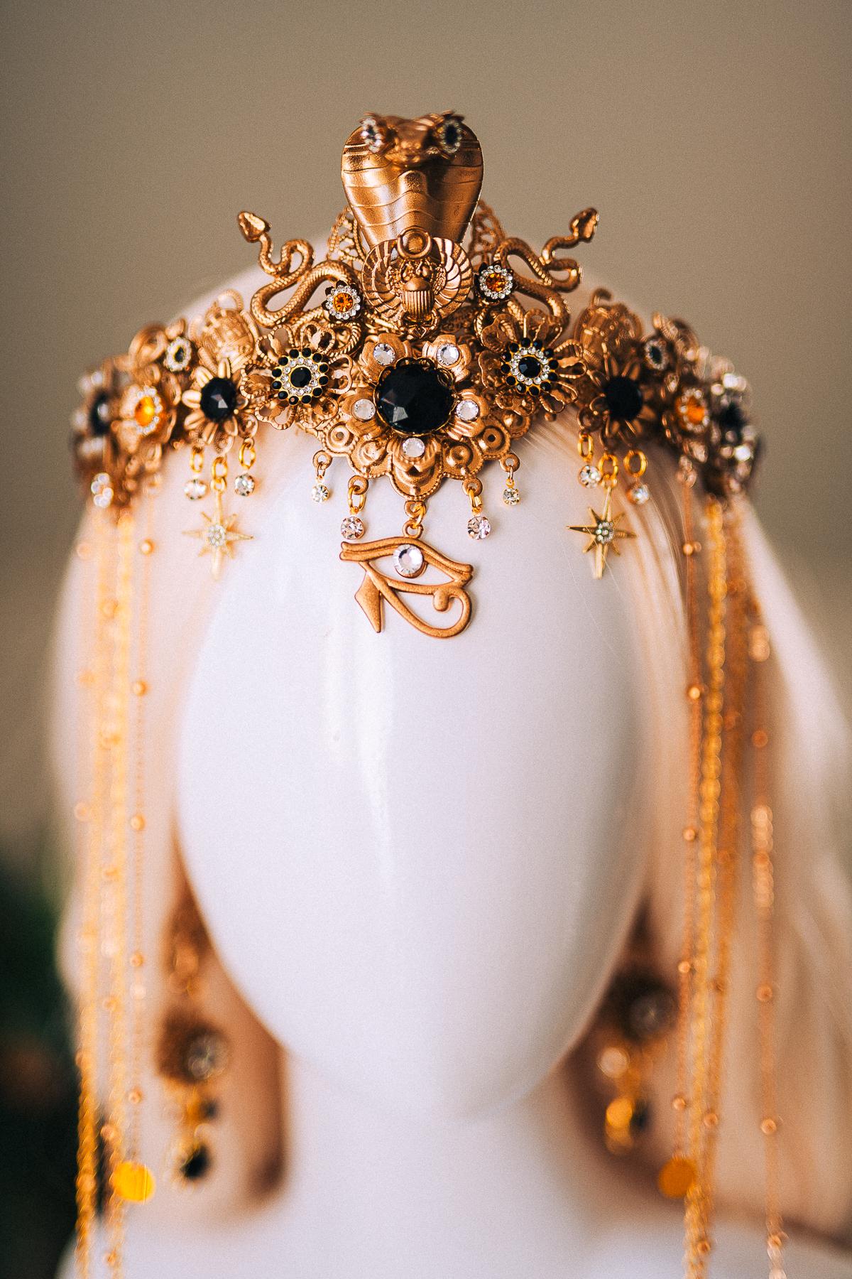 Cleopatra Snake Tiara Gold Egyptian Headpiece Goddess Costume Accessory ...