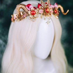 Aries Crown Zodiac Signs Jewellery Fairy Crown Gold Horns Headpiece ...