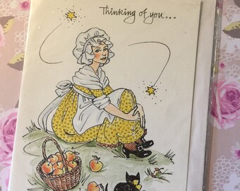 Vintage Style Little Miss Muffet Blank Greeting Card - Etsy Australia