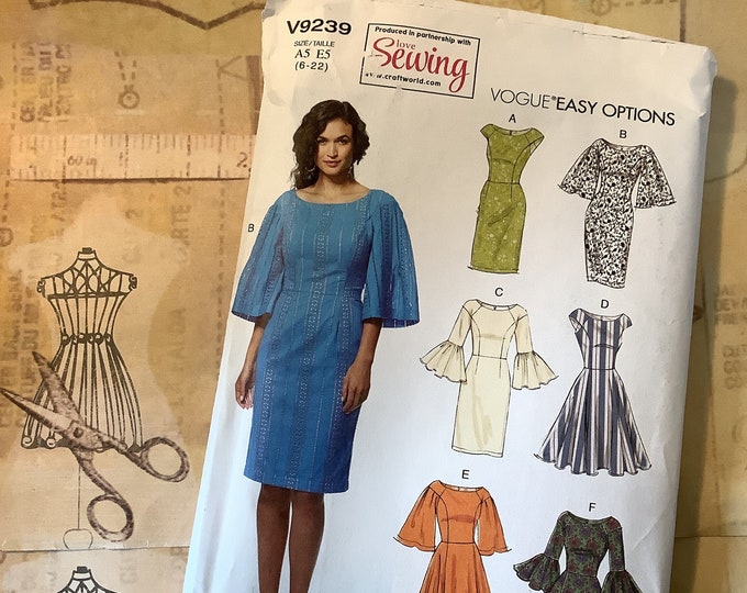 Uncut 2021 Vogue Easy Options Sewing Pattern No V9239 for Misses ...