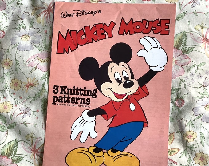 RARE Vintage 1986 Mickey Mouse 3 Knitting Patterns by Gary Kennedy ...