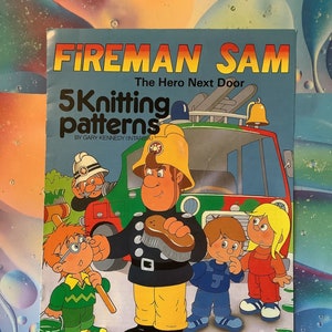 RARE Vintage 1988 'fireman Sam the Hero Next Door' 5 Knitting Patterns ...