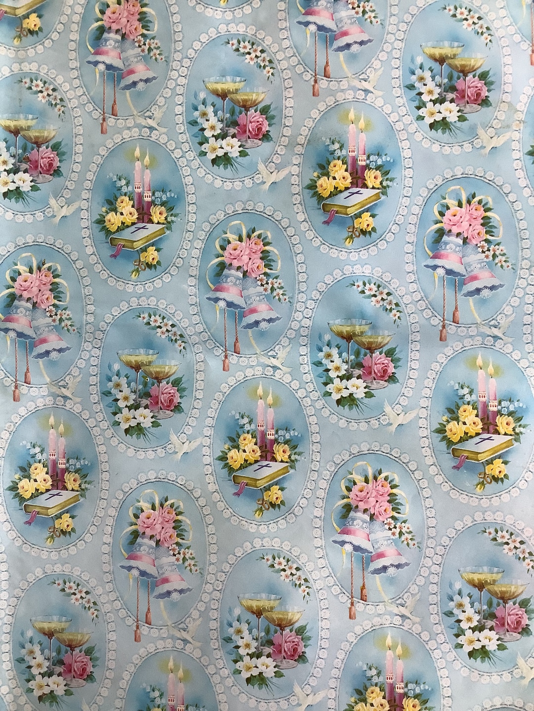 EXTREMELY Rare Vintage Circa 1960s Wedding Gift Wrap With BEAUTIFUL ...