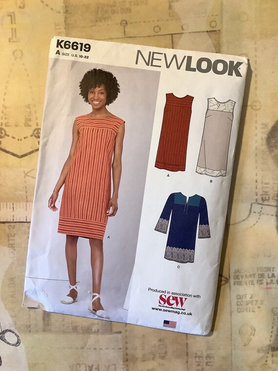 Uncut 2020 New Look seven Sizes in One Sewing Pattern No K6619 for Ladies 3 Variations of Dress Sizes 10 22 english Spanish Instructions Etsy