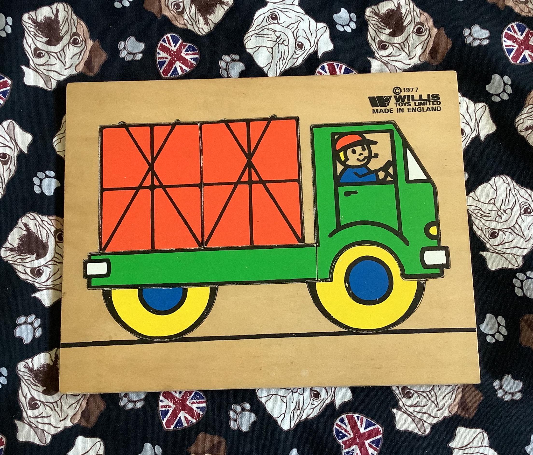 RARE Vintage 1977 Lorry & Driver Design Six Piece Wooden Jigsaw - Made ...