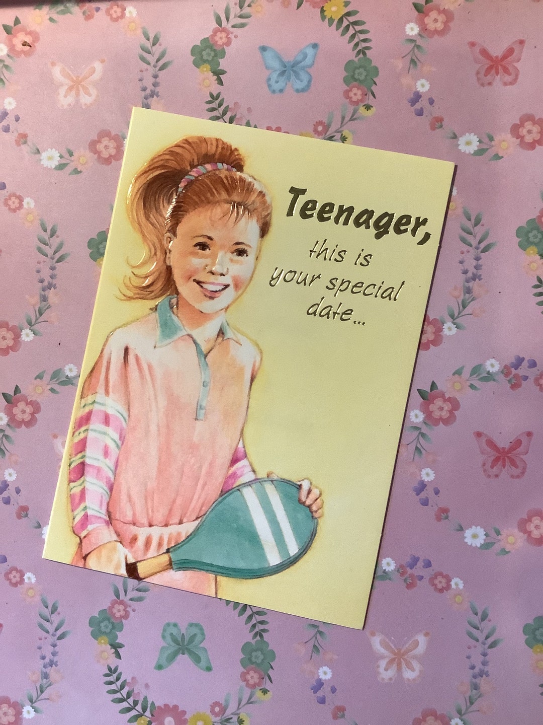 RARE Vintage Circa 1980s Teenager Birthday' Card With Fun 'tennis ...