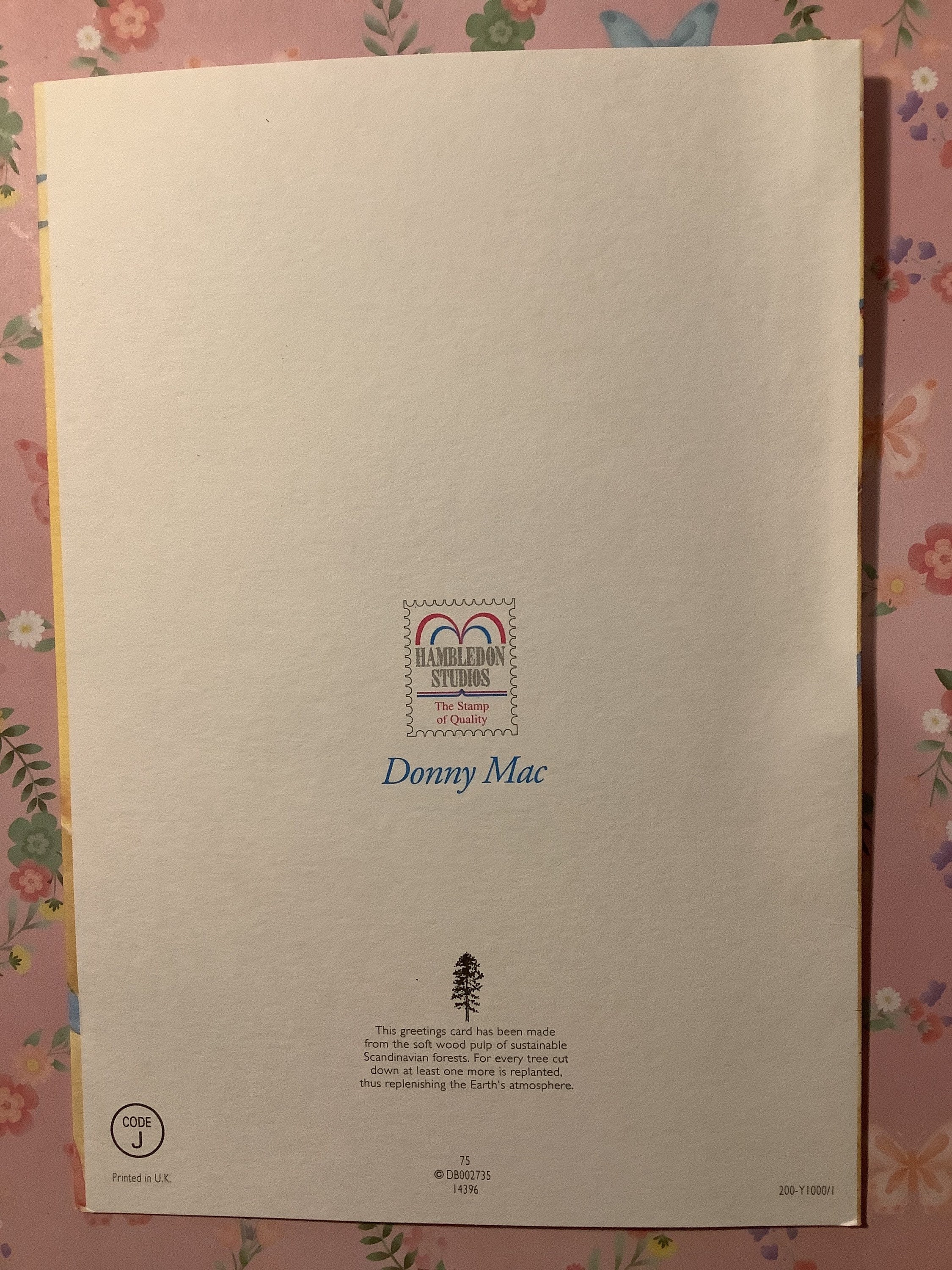 Vintage 1990s 'birthday Love to My Husband' Card With Cute Badger ...