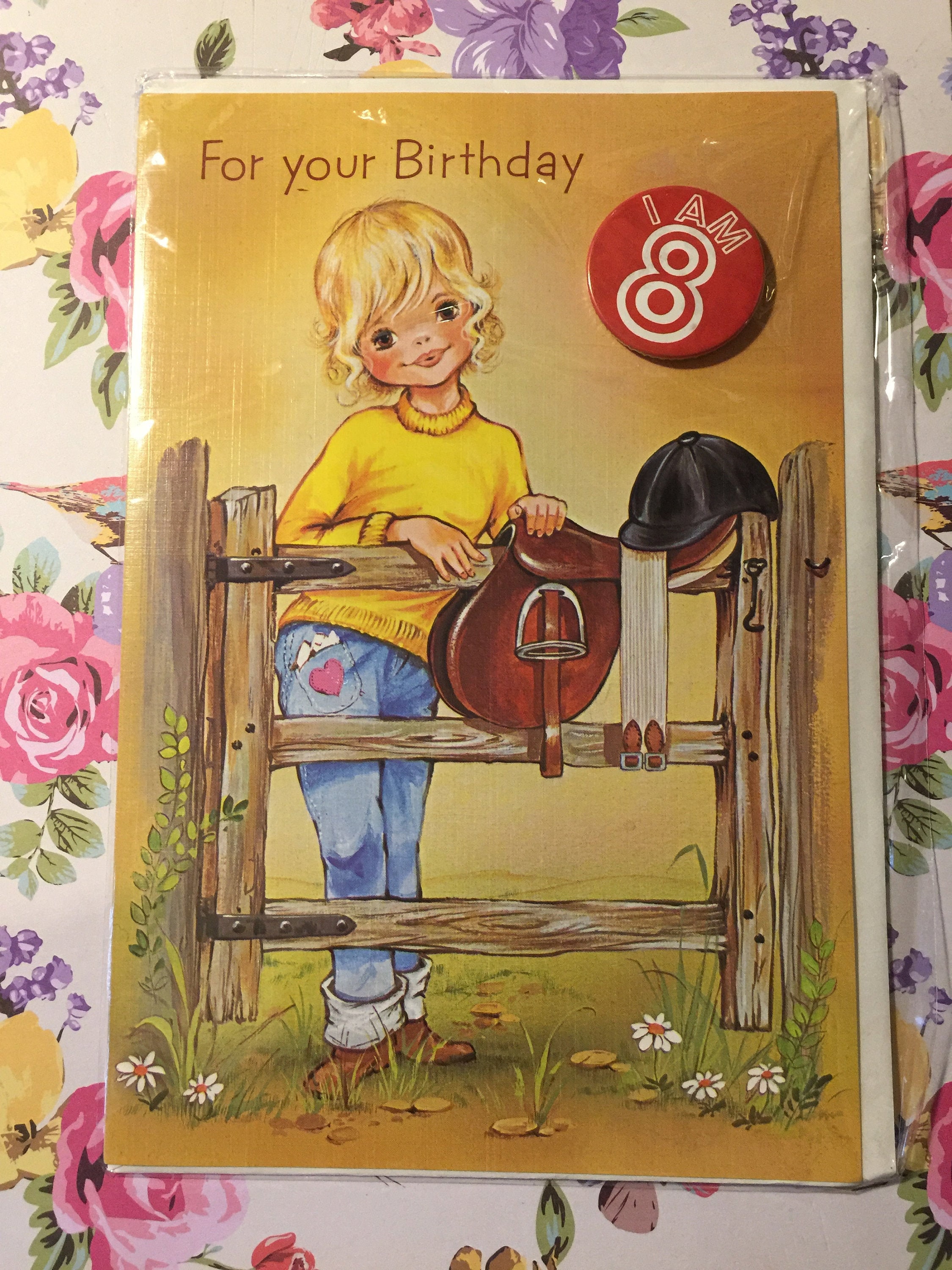 RARE Vintage/retro 1970s 'for Your Birthday' Card Complete With I AM 8 ...