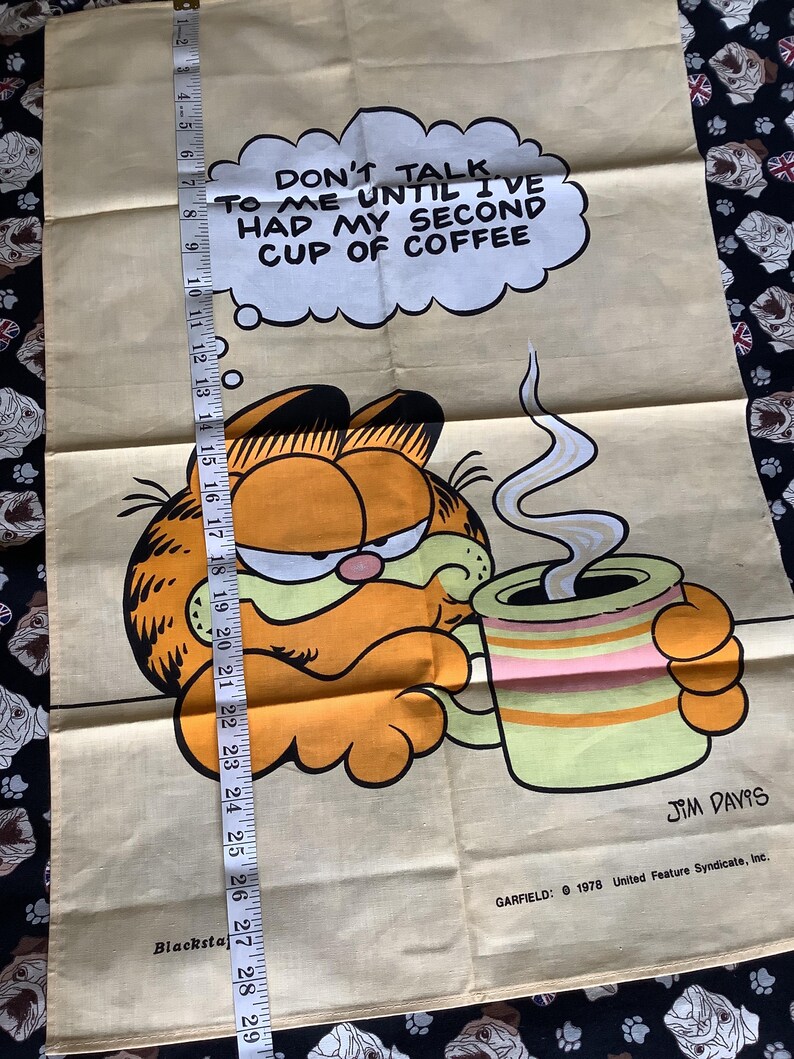 Rare Vintage/retro 1978 Garfield Fun, Coffee Related Design Large 100% ...