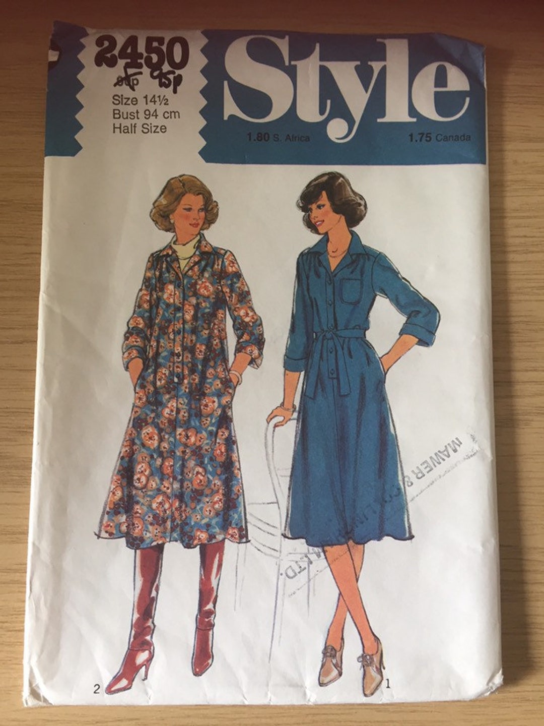 RARE Vintage Uncut 1978 Style Pattern No 2450 for a Misses' Dress or ...
