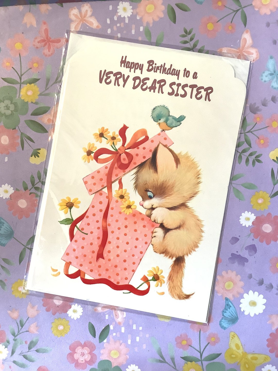 RARE Circa 1970s Vintage 'happy Birthday to a Very Dear Sister' Card ...